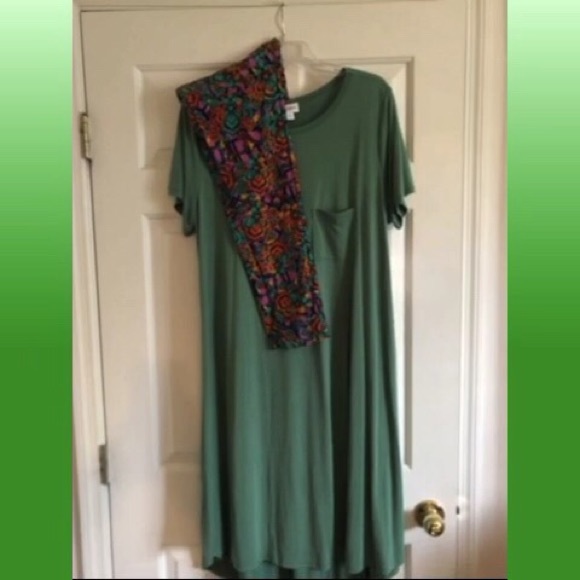 LuLaRoe | Dresses | Nwt Llr Xl Green Modal Carly Tc Arabesque Legging ...